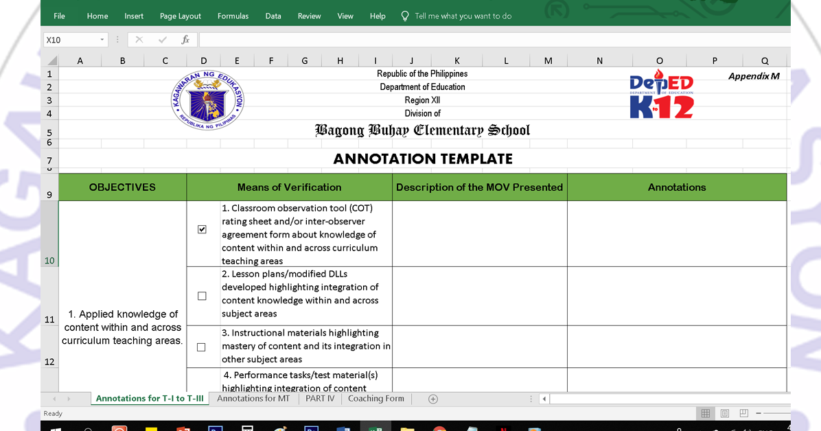RPMS Annotations and Coaching Forms for Teachers and MT - DepedClick