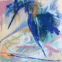 2 LEAVES - 8" x 8" pastel by Susan Roden