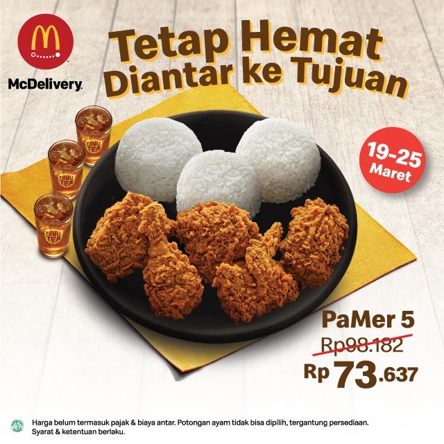 Promo McDonalds Pamer 5 McDelivery Periode 19 - 25 Maret 2020 - scanharga