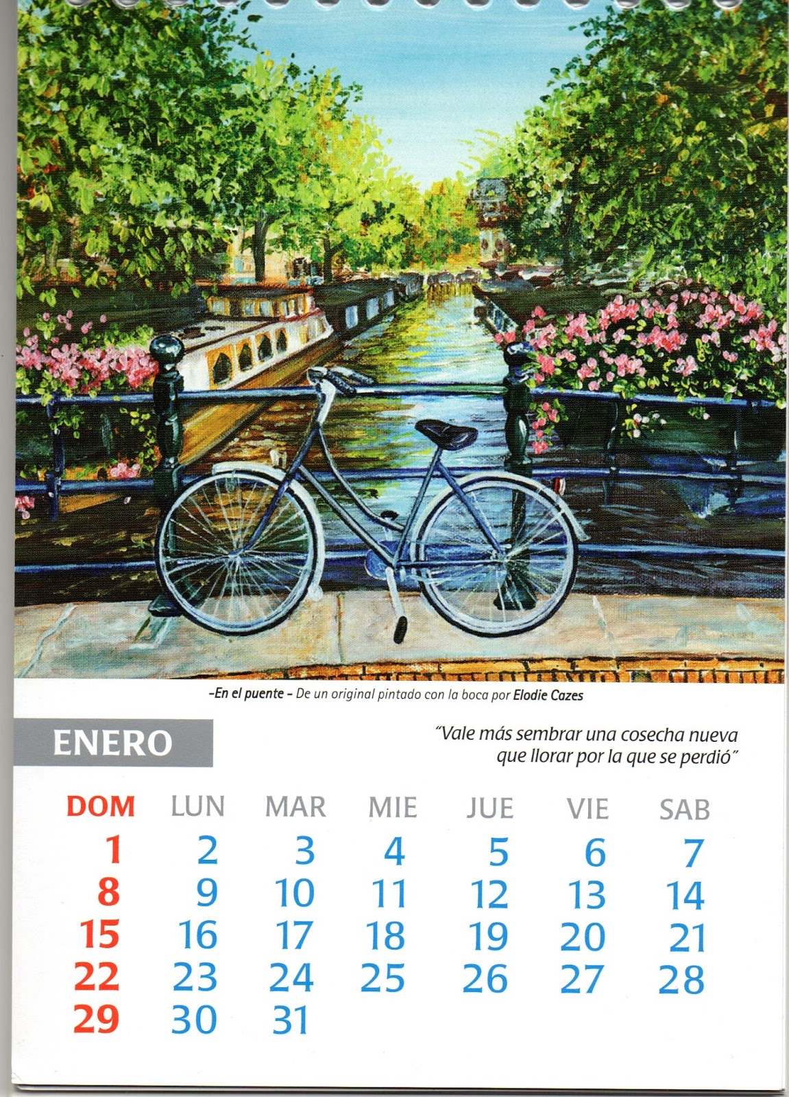 El Blog de Flor Mar y Ojito: CALENDARIO DE ENERO CON NOTAS.