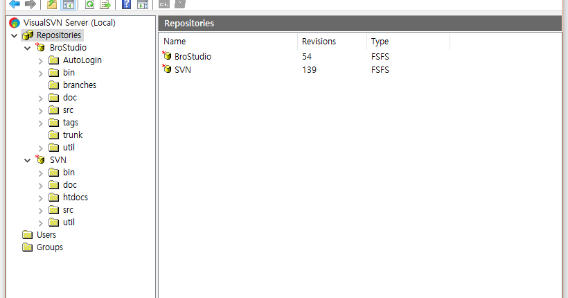 duongame: 윈도우용 SVN 서버 VisualSVN Server