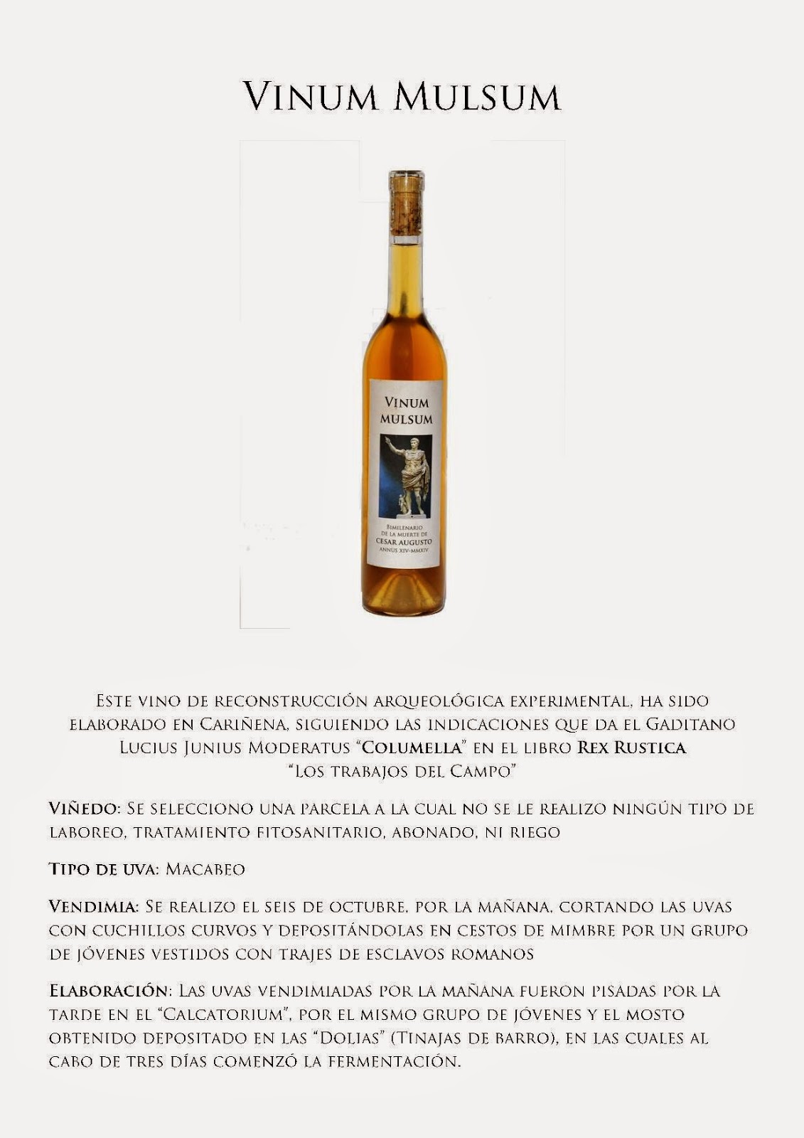 VINUMVITIS: "EL VINO ROMANO DE BENITO"