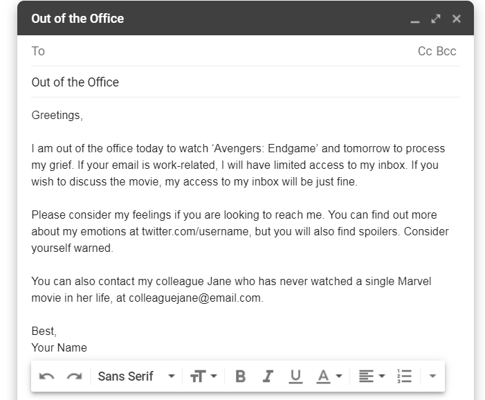 Vacation Message Template - Collage Template