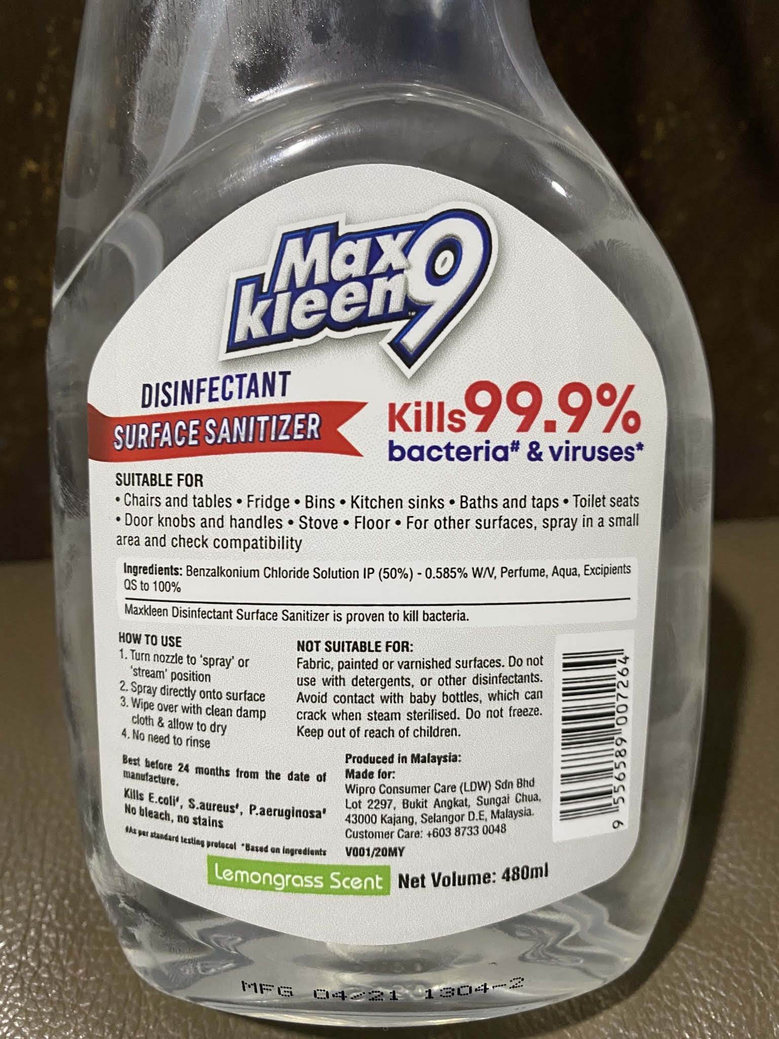 Review Max Kleen Disinfectant Surface Sanitizer