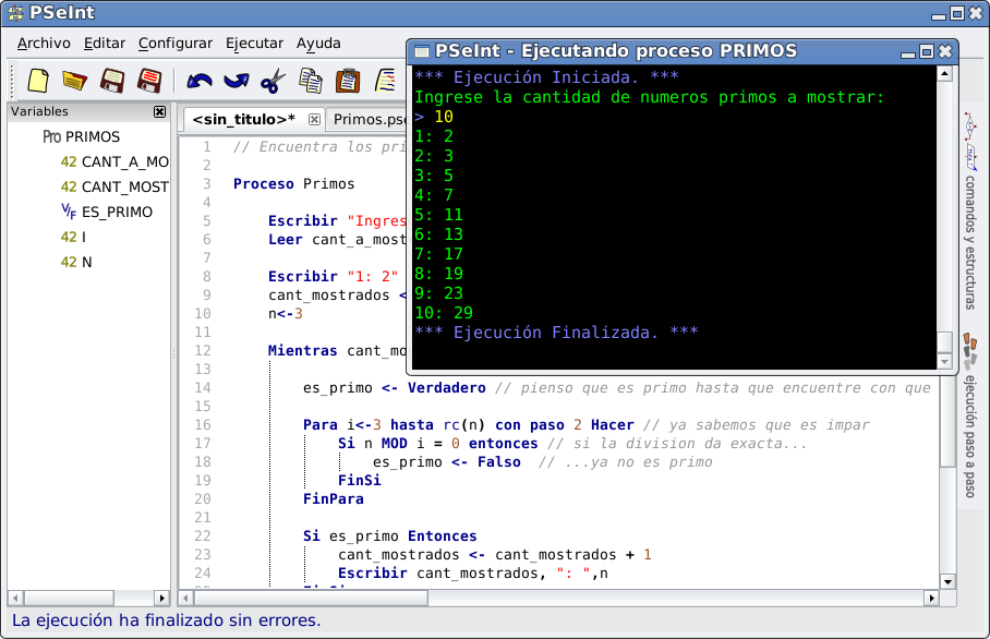 BUSCA PARA APRENDER : PSeInt