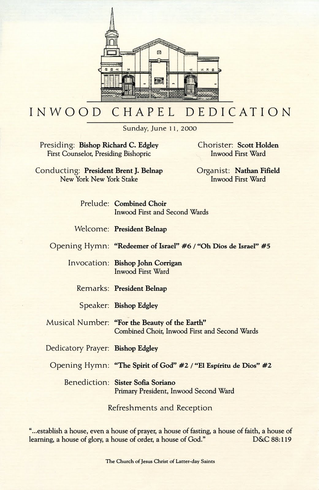 The Belnap Times: Inwood Chapel Dedication