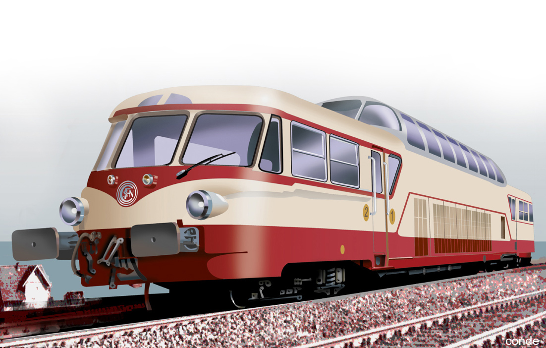 ILUSTRACIONES TRENES M. CONDE: AUTORAIL PANORAMICO SERIE X 4200