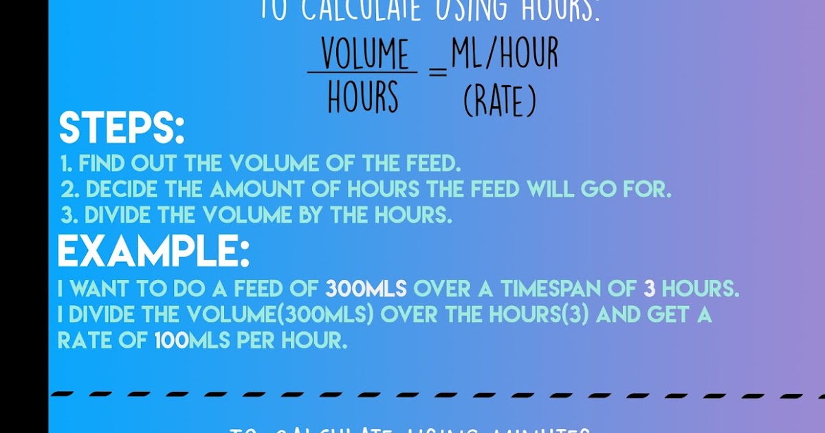 -: How To Calculate Feeding Tube Feed Rate -: How To Calculate Feeding Tube Feed Rate