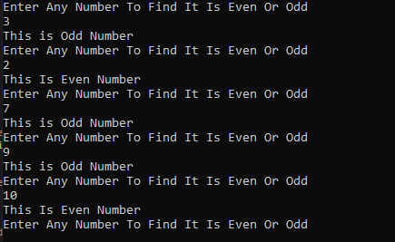 Find Even Odd Number In C#