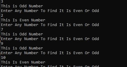 Find Even Odd Number In C#