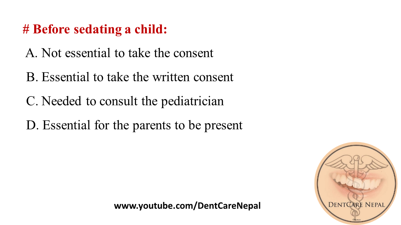 Dentosphere : World of Dentistry: Before sedating a child