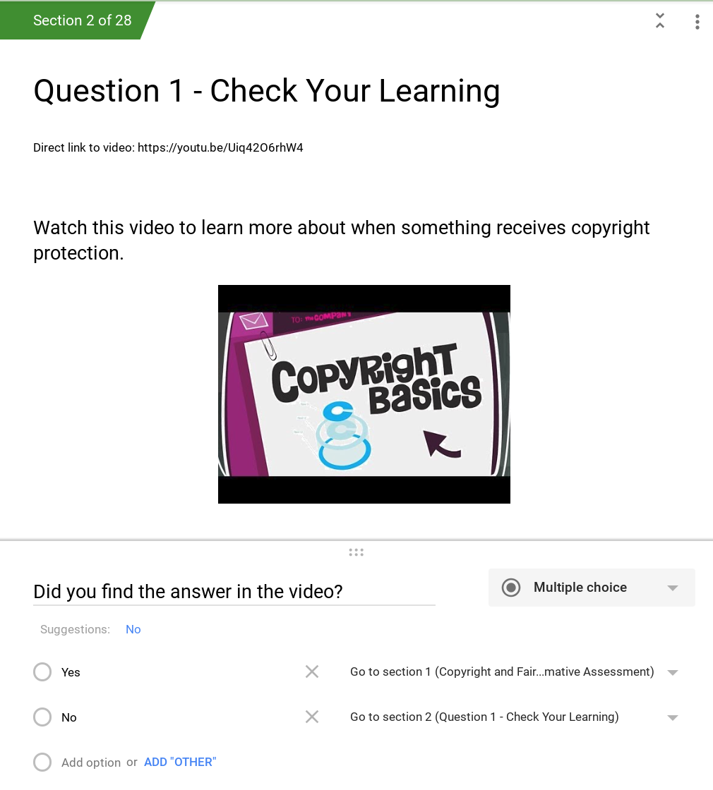 Know Your Why!: Google Forms - A Quiz You Can't Fail Using Branching in ...