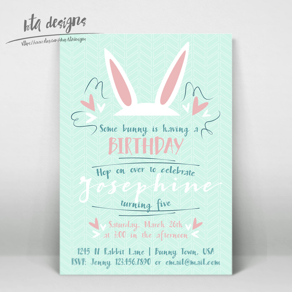 Bunny Birthday Invitations 2