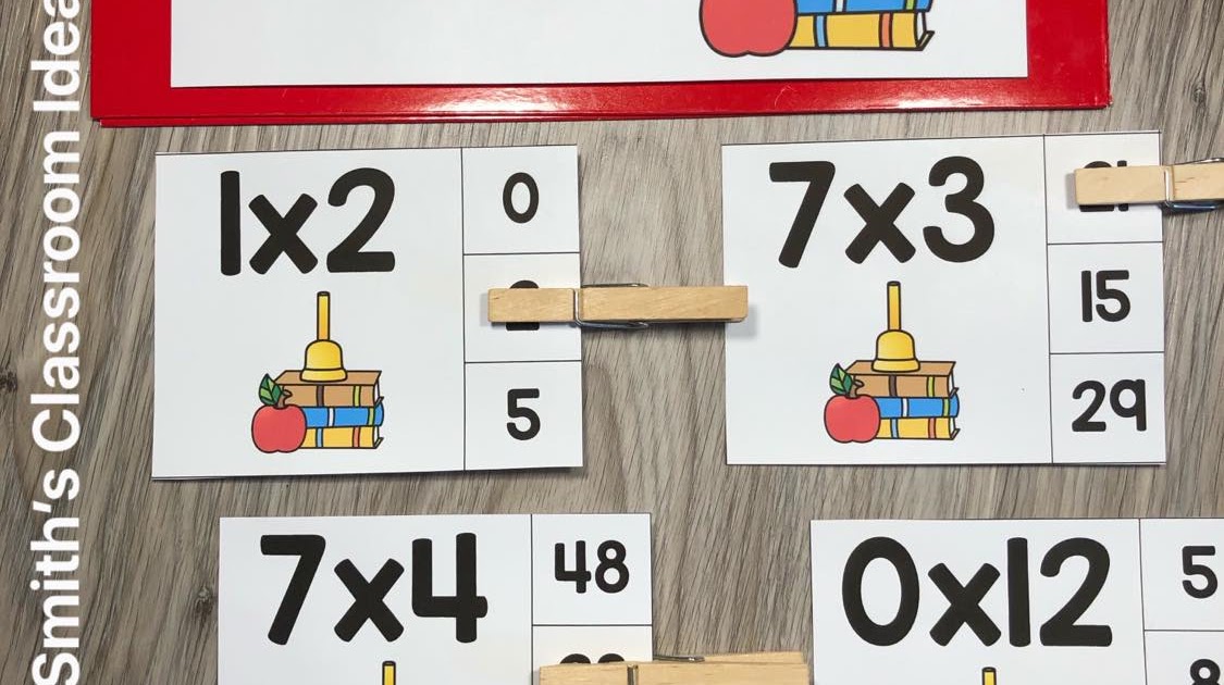 Grab These Back to School Clip Cards Multiplication 0 to 12 Basic Facts ...