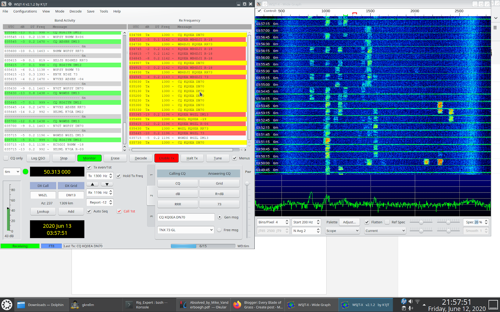 Every Blade of Grass: 6 Meter SSB and FT8 Report