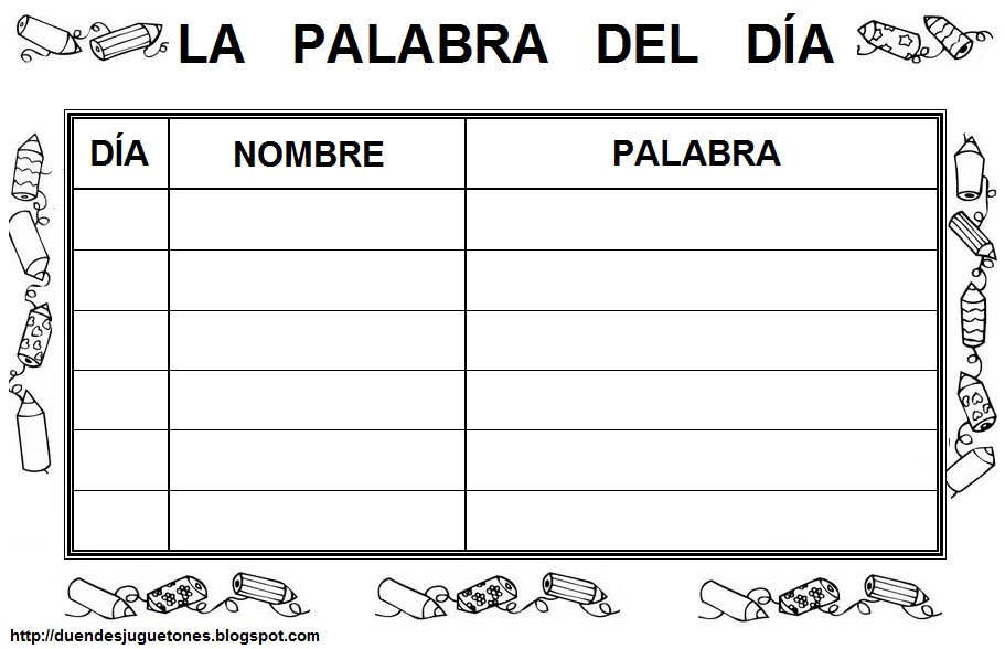 "DUENDES JUGUETONES": LA RUTINA DE LA PALABRA DEL DÍA