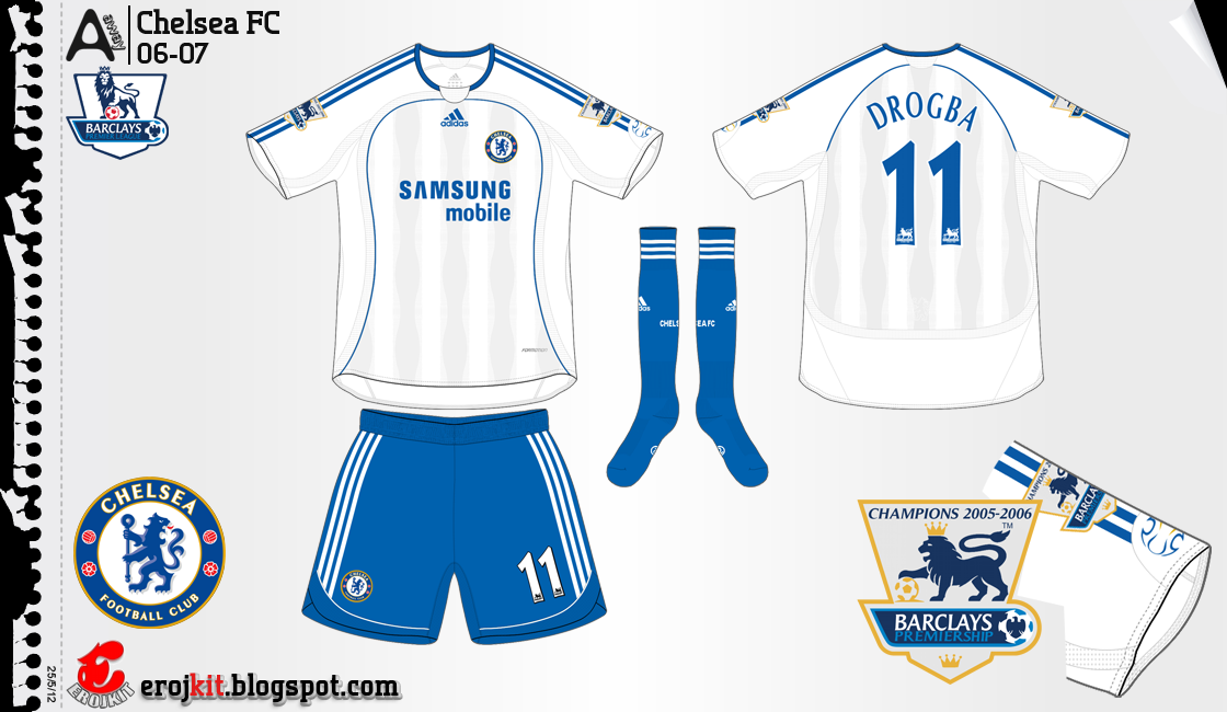 Kit Design, by eroj: 2006-07 Chelsea (Home, Away e Third)
