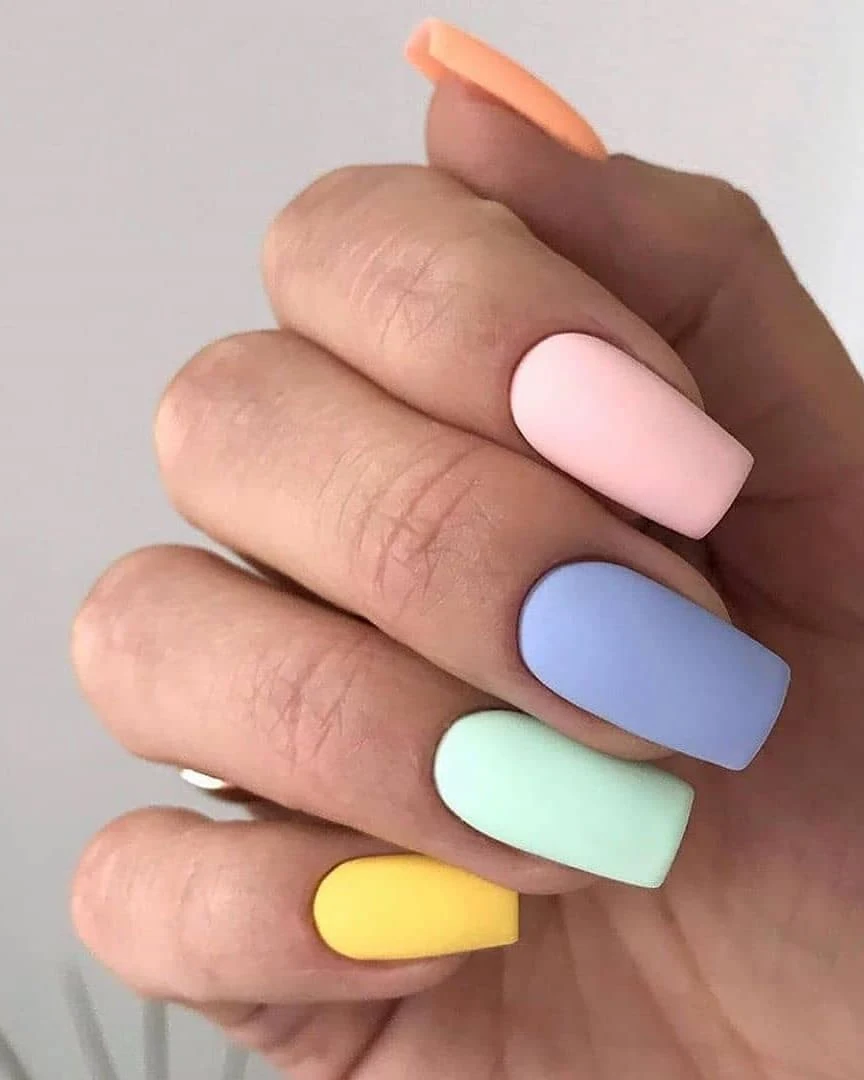 Short colorful summer nail design ideas. | Melody Jacob