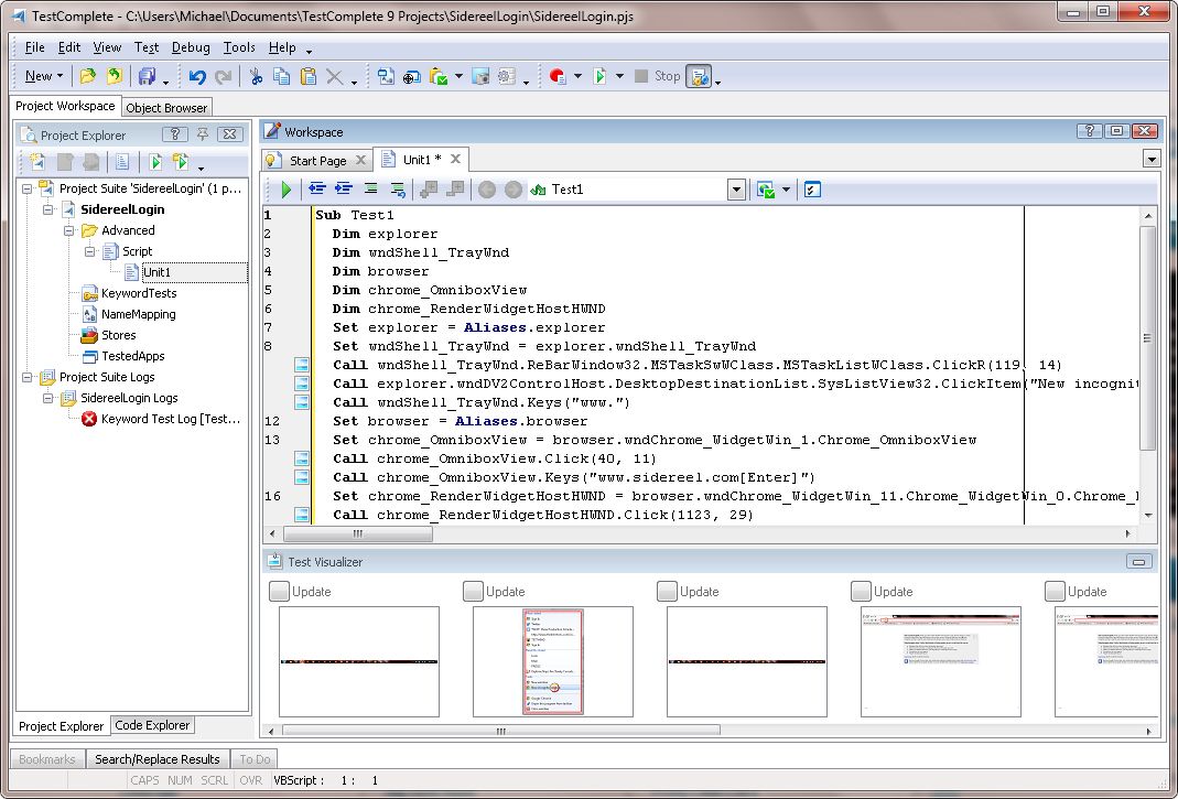 TESTHEAD: Getting My Bearings: Adventures in TestComplete Land