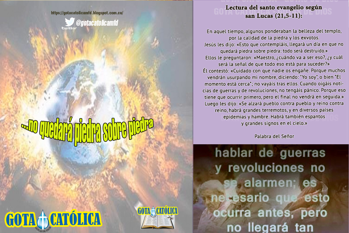 Gota Católica Gotas De Dios Lecturas Del Martes De La 34ª Semana Del