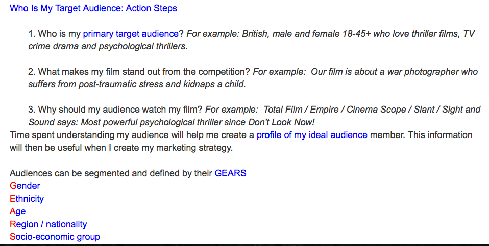 Target Audience Profile Example