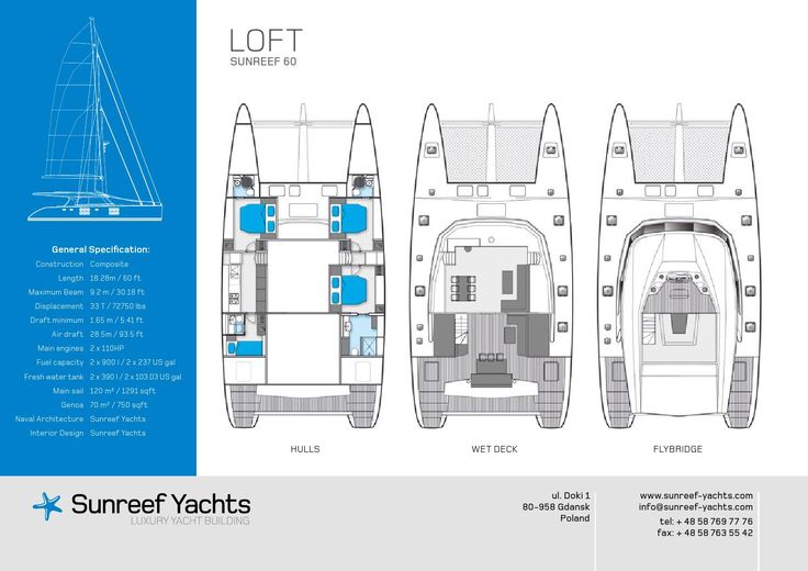 YACHT DESIGN - PROGETTAZIONE NAUTICA: SUNREEF CATAMARAN - POWER AND SAIL