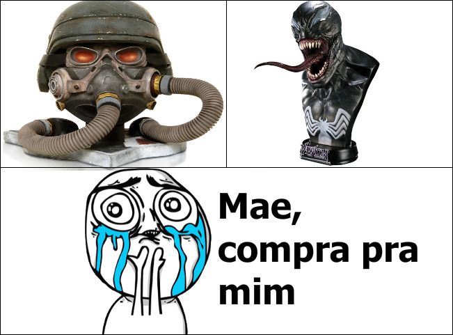 Vício em Memes: Capacete do Killzone e estatua do Venom