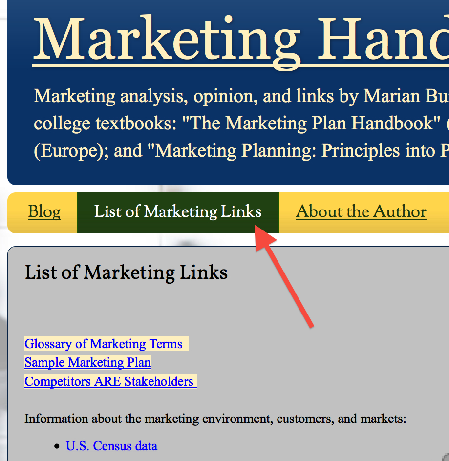 Marketing Handbook Blog: Newly Updated List of Marketing Resource Links