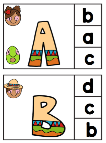 Free Cinco de Mayo Alphabet Clip Cards and Number Cards ~ Preschool ...