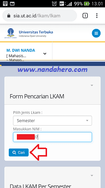 √ Cek LKAM UT (Melihat IPK Sementara) - Nanda Hero
