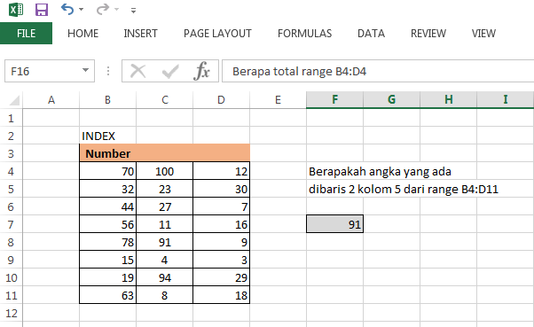 FUNGSI MATCH, INDEX, CHOOSE - Belajar Rumus Excel Beserta Contohnya