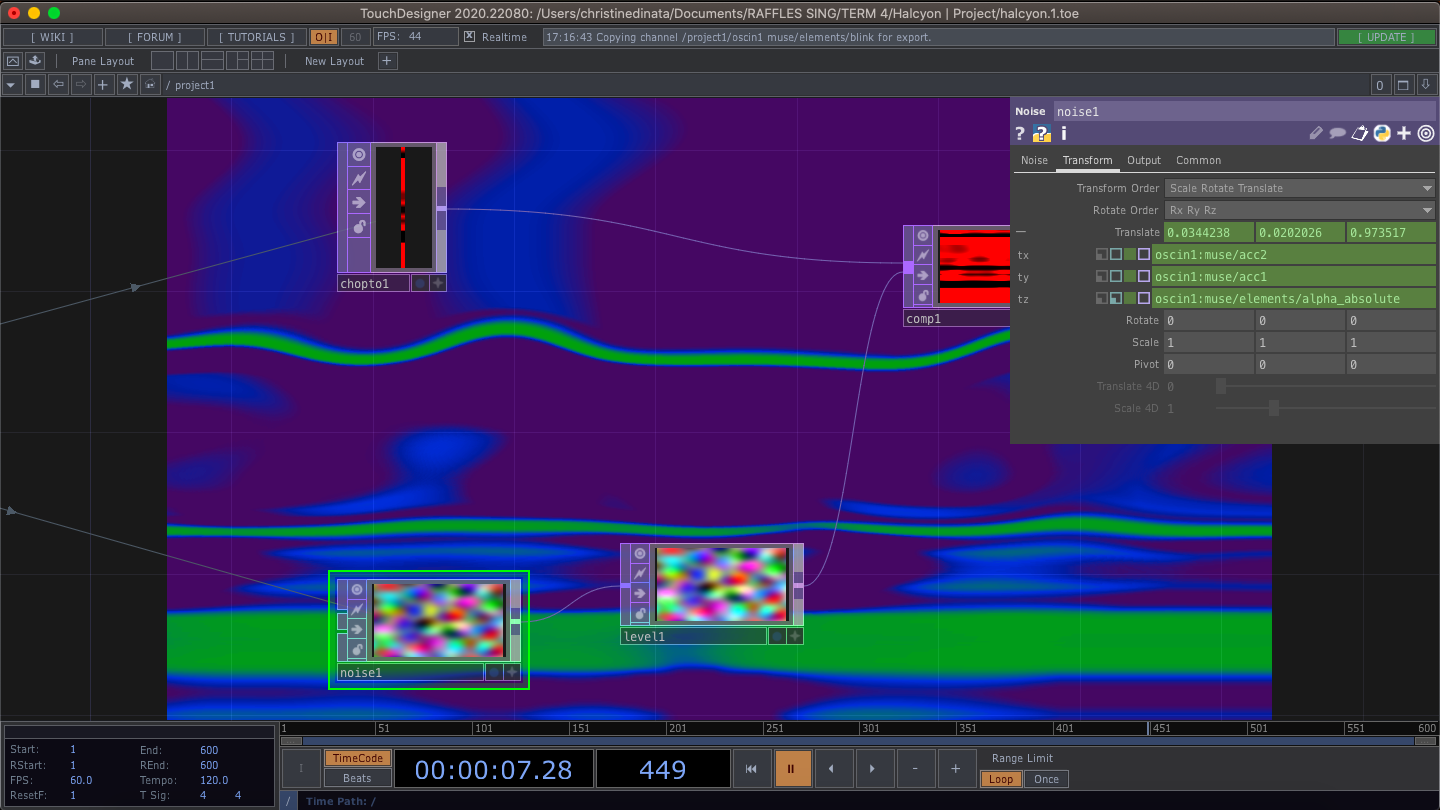 Designing the final project's visual in TouchDesigner