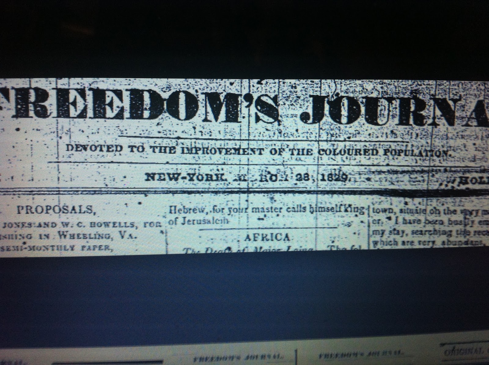THE BLACK SOCIAL HISTORY:: BLACK SOCIAL HISTORY : FREEDOM'S JOURNAL WAS ...