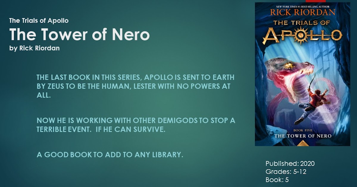 Young Adult Reading Machine: The Trials of Apollo The Tower of Nero by ...