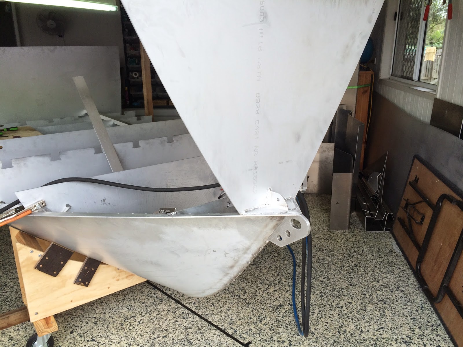 CNC Marine 5m (5.75 Overall) Plate Boat Build: Sides on. Anchor well ...