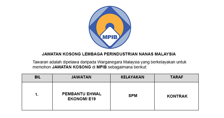 Lembaga Perindustrian Nanas Malaysia MPIB [ Jawatan Terkini Disenarai ...