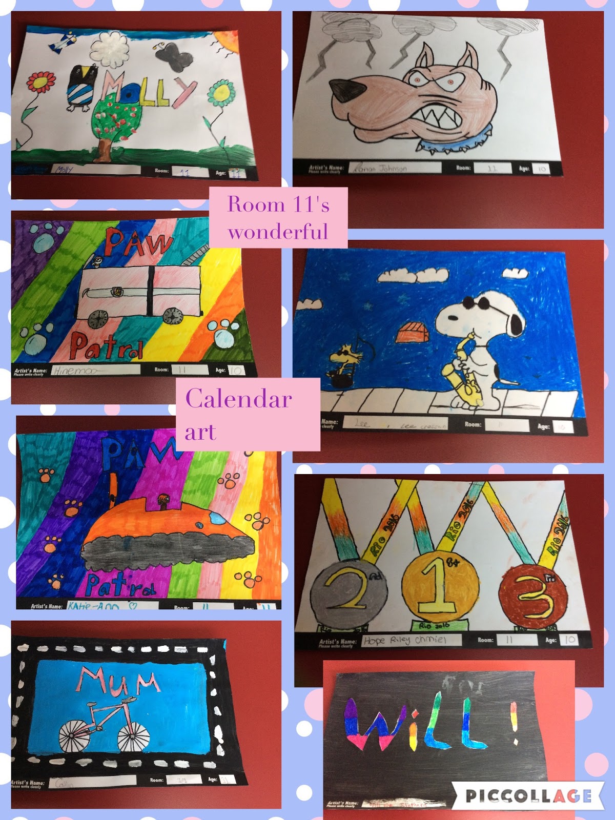 The Senior Scene: Room 11's Wonderful Creative Calendar Art.