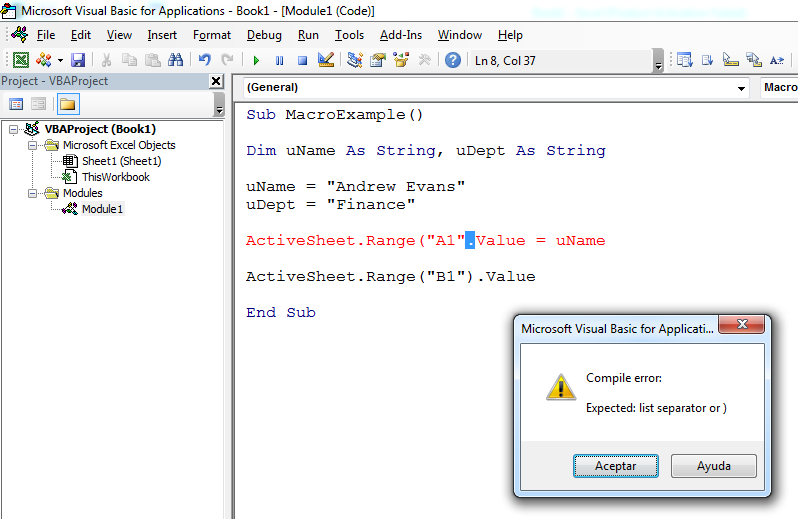 Excel Macro Class Debugging And Error Handling 8089