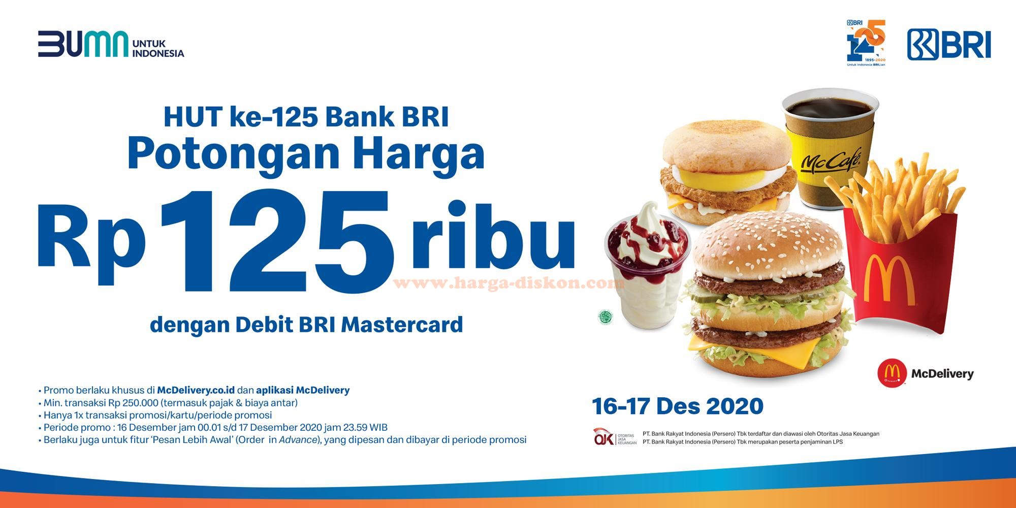 Promo McDonalds Terbaru Diskon 50% dengan Debit BRI