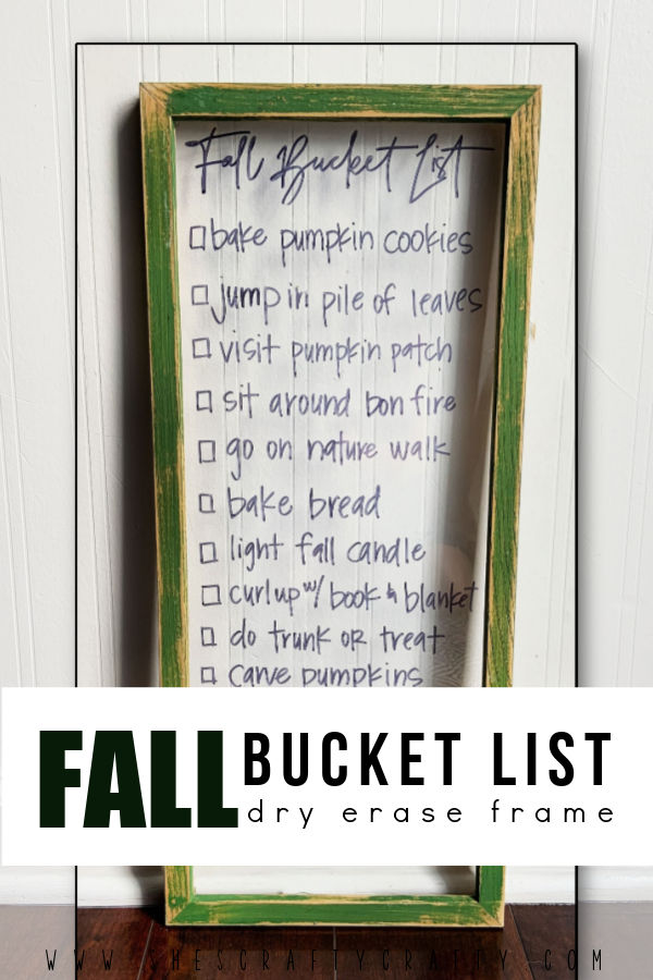 She's Crafty: Fall Bucket List Dry Erase Frame
