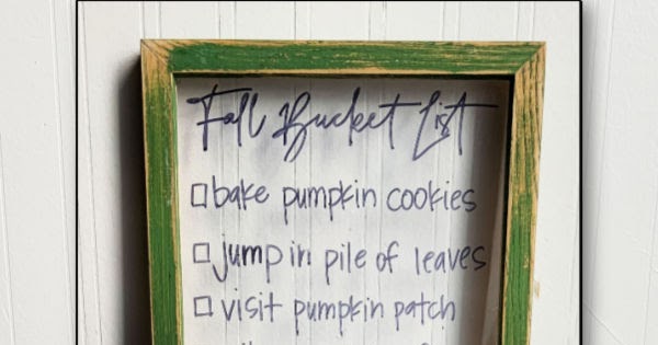 She's Crafty: Fall Bucket List Dry Erase Frame