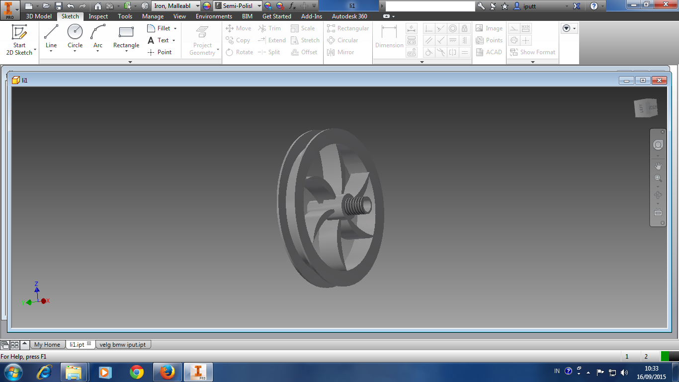 TEKNIK MESIN : gambar 2d& 3d autodesk inventor 2015 professional