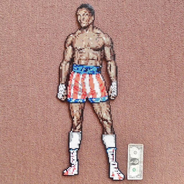 Long Black Fingers : Apollo Creed Perler Bead