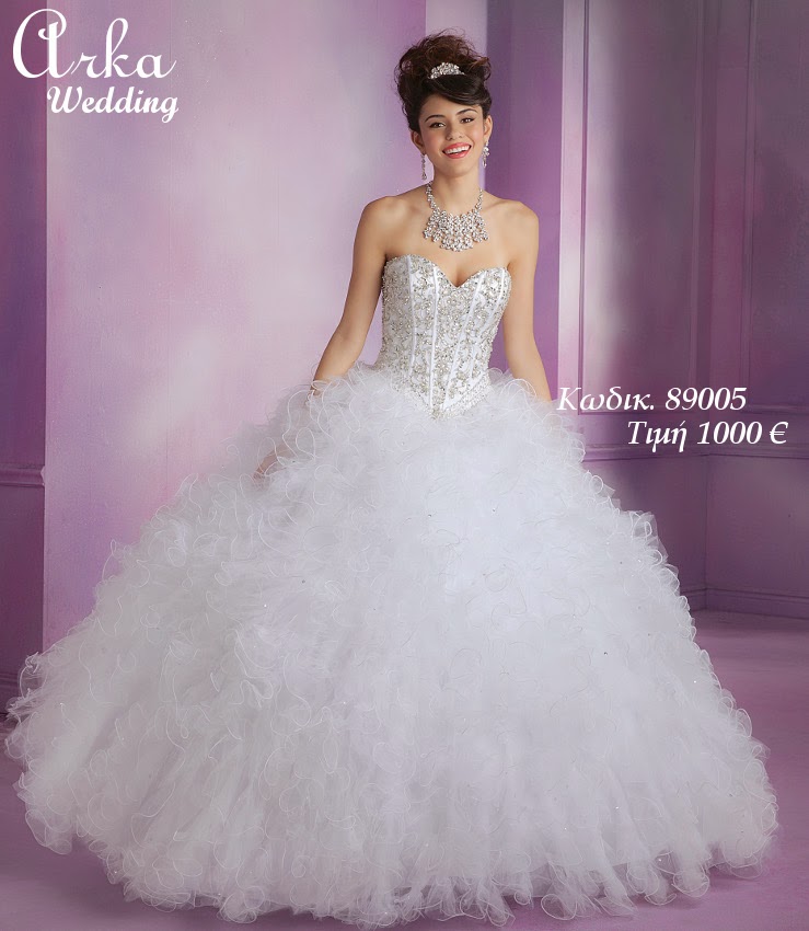 ΝΥΦΙΚΑ ARKAWEDDING: Νυφικό Στράπλες με φουσκωτή φούστα, κεντημένο με ...