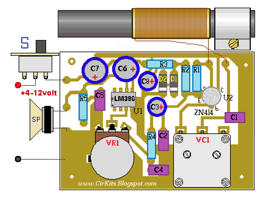 Cheap AM Radio using ZN414 with PCB/Layout - EveryDay Electronics