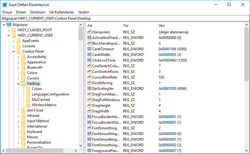 Windows 10'da İmleç kalınlığını değiştirme