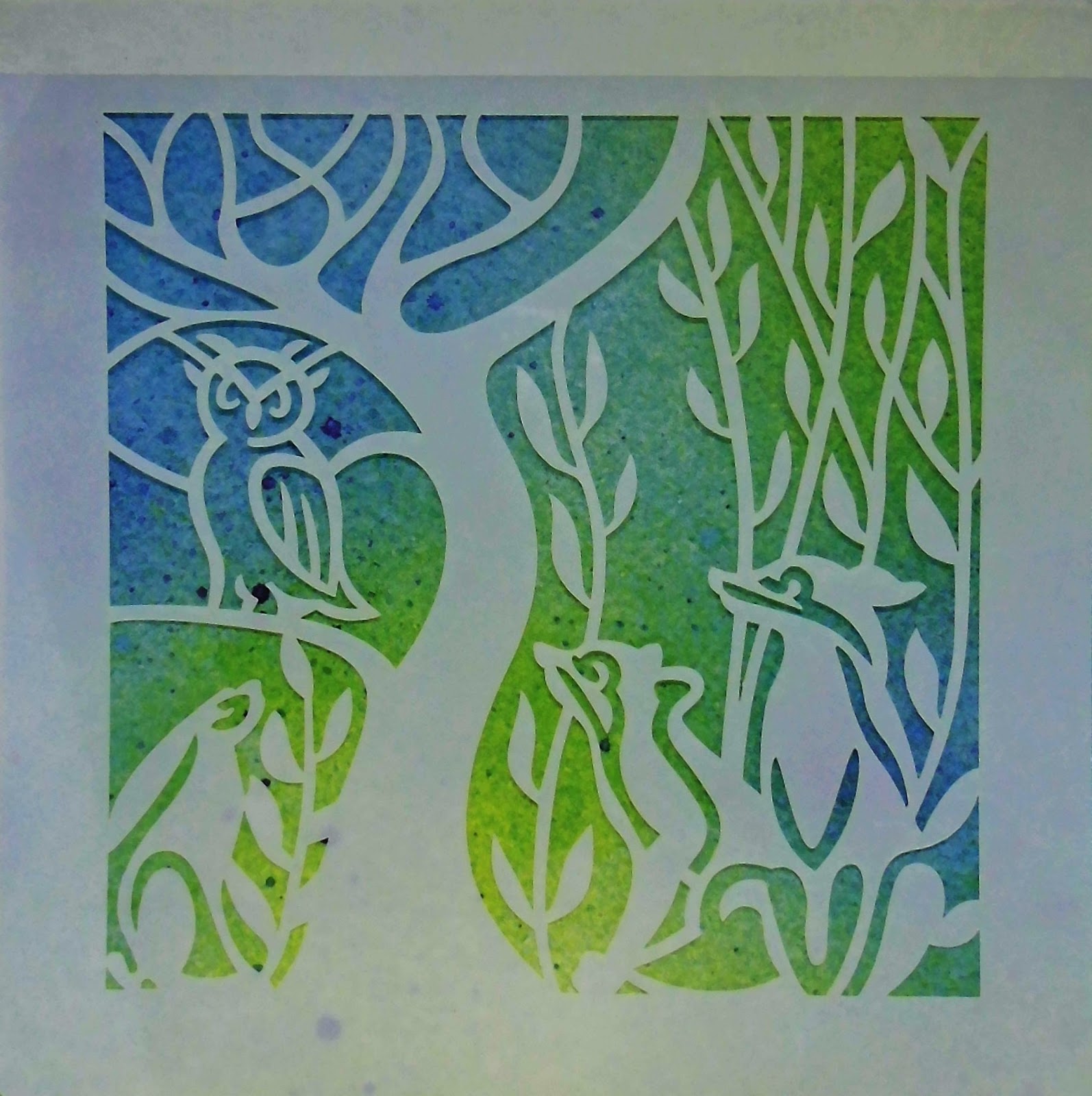 Sarah's Craft Shed: Stencilling over Designer Papers