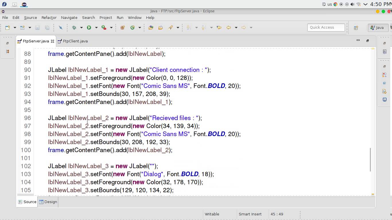 91 JAVA Swing GUI FTP server client | كورسات بالعربي