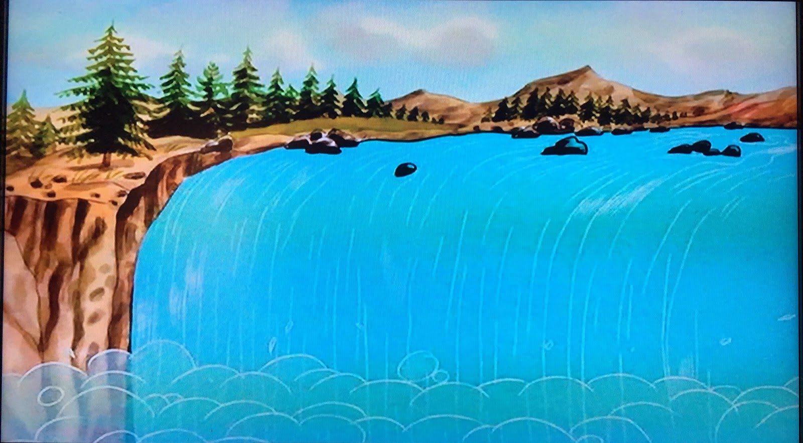 Waterfall in Race for your Life, Charlie Brown