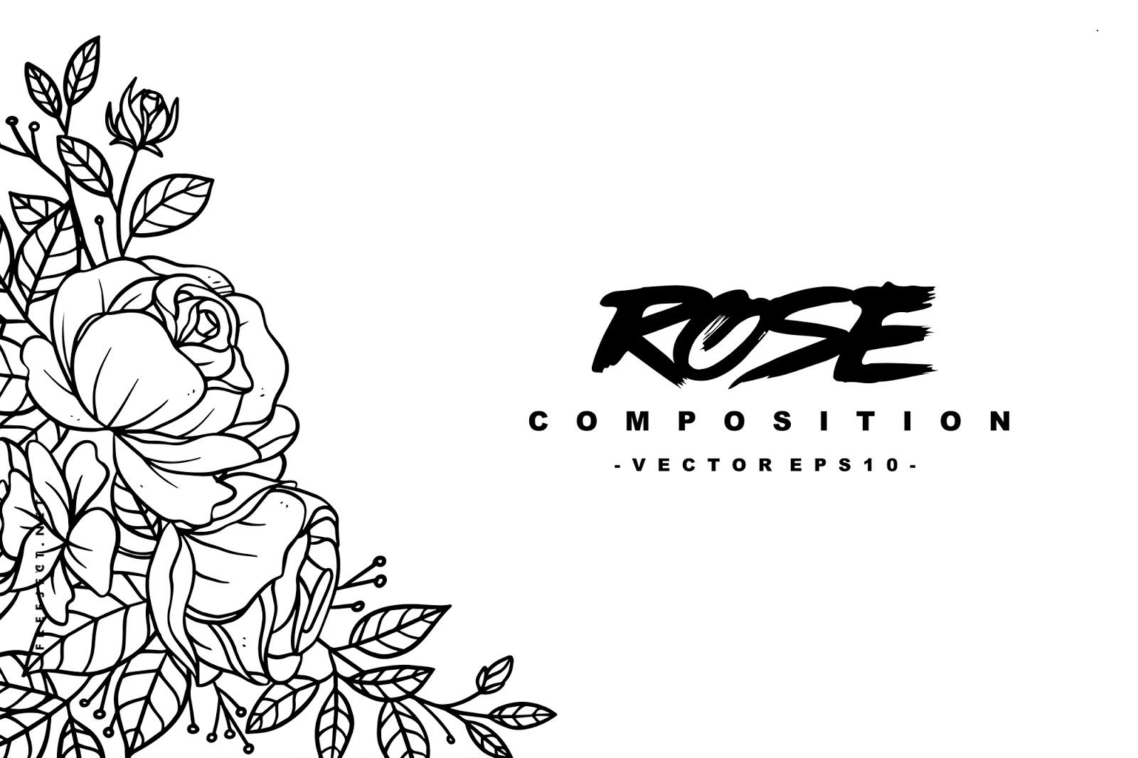 Free Download Rose Frame Composition Vector Illustration - PNG + EPS File